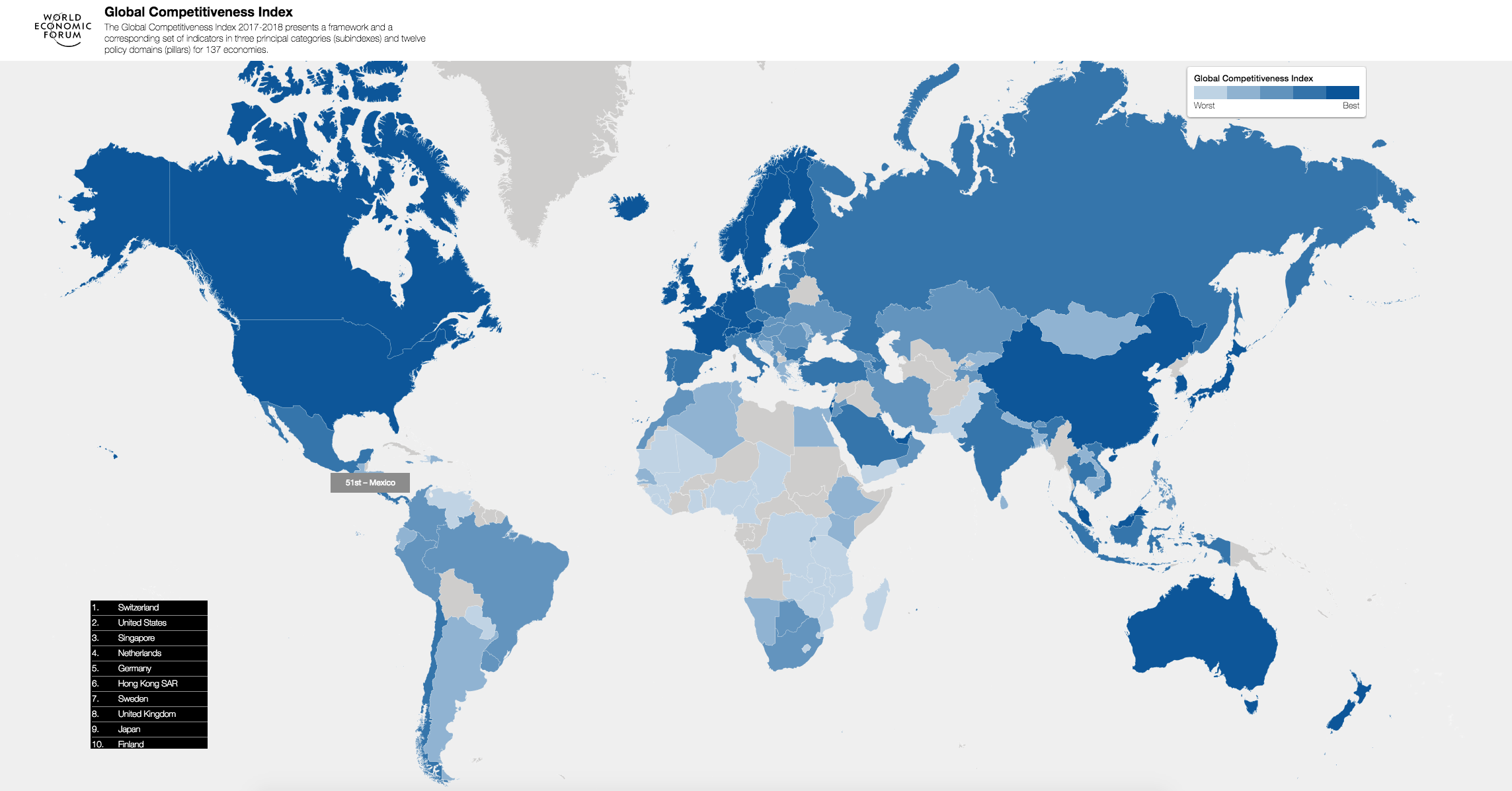 Índice Global de Competitividad 2017 vía WEF - Instituto Mexicano para ...